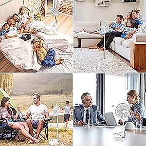 INNO Portable Fan & Essential Oil Diffuser – Foldable Standing or Desk Fan with Night Light, Air Diffuser, Humidifier – 24 Hr. Run Time White