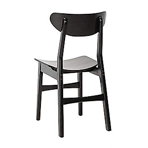 Safavieh Home Lucca Retro Black Dining Chair, Wood, Set of 2