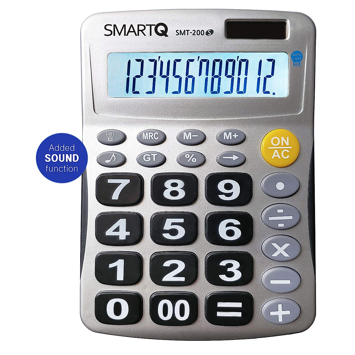 LED Back-Light Calculator Desktop SMT-200 / Added Sound Function (White)