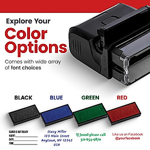 Promot Self Inking Personalized Stamp - Up to 4 Lines of Personalized Text, Custom Address Stamp, Office Stamps, Customized Stamp, Custom Stamps Self Inking with Easy to Change Ink Cartridge (Small)