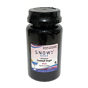 Snowy River Pink Cocktail Rimmer - Naturally Colored Pink Cocktail Sugar, Beverage Rimmer, Margaritas, Kosher (3oz Pink)