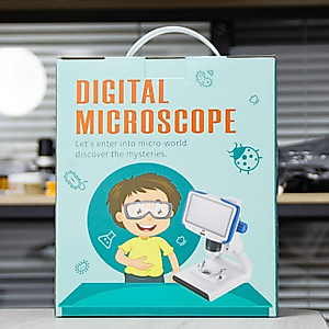 Andonstar AD205 Digital Microscope 200X Magnification USB LCD Microscope for Children, Student, Hobbyist DIY, with Slides Kit School Lab Fun&Educational Plant Insect Specimen Slides Observation