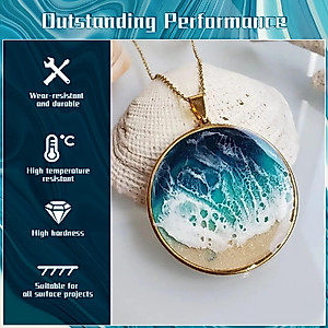 16OZ Epoxy Resin Kit-Crystal Clear Resin and Hardener Resin Epoxy kit,No Yellowing, No Bubbles Casting Resin Perfect for Jewelry Making Molds Crafts DIY 1:1 Ratio（8OZx2)