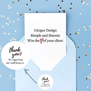 Mobiusea Party Thank You Stickers Roll | Thank You for Supporting Our Small Business |1.5 inch | Waterproof | 500 Labels for Packaging, Mailer Seal Stickers | Black and White Design