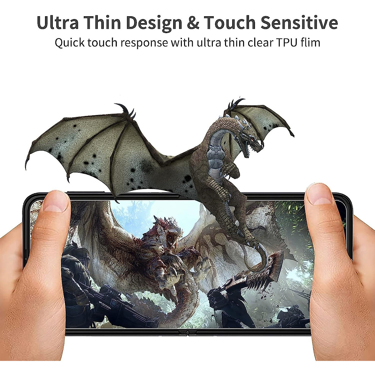 Galaxy Z Flip 3 Screen Protector, with Outer + Inner Soft Film + Back Cover TPU Flexible Screen Protector,[1SET 5PCS] HD Full Covered, No Bubble Hydrogel Screen Protector for Samsung Z Flip 3