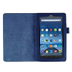 ZZOUGYY Tablet Cover for Amazon Kindle Fire 7 5th Generation(Model:SV98LN,2015 Release),Ultra Slim Folio Stand Lightweight Leather Case for Kindle Fire HD7 5th Gen 7" (Li-Dark Blue)