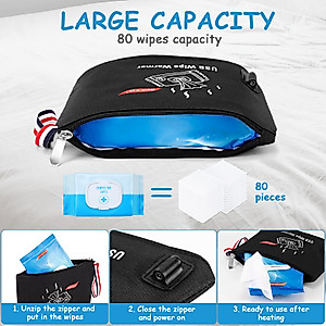 Baby Wipe Warmer, Wipes Dispenser Sunsbell Portable Car Wipes Heater Warmer Baby Wipes Thermostat Heating Bag 9.4 * 6.3Inch DC 12V+USB Home Car Dual-use Baby Wet Wipes Warmer