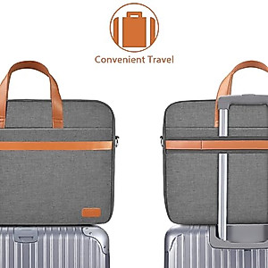 Ferkurn Laptop Bag Case Women Men Computer Bag for HP Envy Pavilion Omen/MSI/LG Gram/Dell Inspiron XPS/Lenovo Thinkpad/ASUS/Acer, Shoulder Messenger Bag Strap Carrying Briefcase, Grey, 15 15.6 Inch