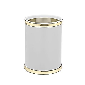 Kraftware Sophisticates Round Wastebasket, 11", White