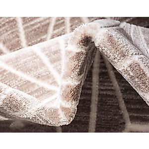 Unique Loom Uptown Collection by Jill Zarin Collection Geometric Modern Brown Area Rug (8' 0 x 10' 0)