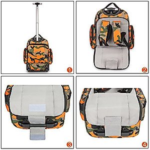 20 inches Big Storage Multifunction Travel Wheeled Rolling Backpack Luggage Books Laptop Bag by HollyHOME