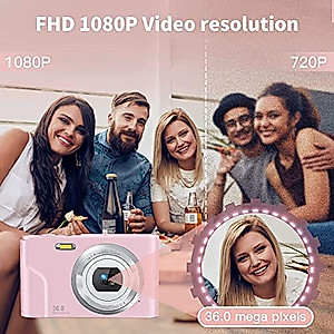 Digital Cameras for Kids Digital Camera, HD 1080P Vlogging Camera 2.4" LCD Compact Camera with 16X Digital Zoom,Powerful Cameras for Photography, Portable Mini Camera for Adult, Beginners
