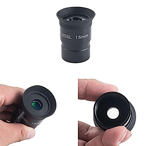 SKYOPTIKST Telescope Eyepiece 1.25 inch Plossl Eyepiece 15mm Eyepiece HD FMC Fully Multi-Layer Coated Lens