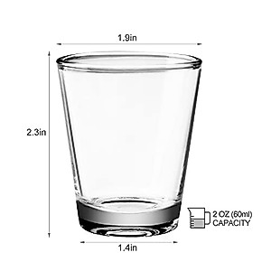 Encheng 2oz Shot Glasses,Liqueue Glasses Spirits Glasses,Cordial Glass Tequila Shooter Glass,Small Alcholo Glass Cups,Shot Cups Whisky Glass Vodka Glass,Mini Drinking Cups 42pack
