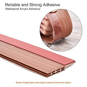Suptikes Door Draft Stopper Under Door Seal for Exterior/Interior Doors, Door Sweep, Soundproof Door Bottom Weather Stripping, 2 Inch W x 39 Inch L, Brown