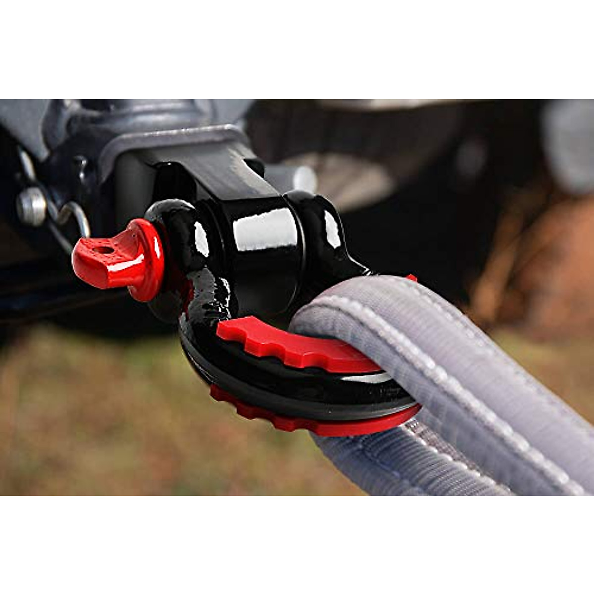 Shackle Hitch Receiver 2 inch, 41918 Lbs Break Strength Never Rust Receiver Shackle Bracket Heavy Duty and Solid with 3/4'' D Ring Shackle, Towing Accessories Compatible with Trucks Jeeps