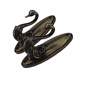 Swan Art Zinc Alloy Metal Hook Multi-Purpose Wall Coat Hook Curtain Back Hook Hook Rack Drying Rack Wall Hook (Bronze)