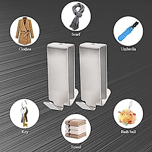 Qiveno Doulbe Hooks for Glass Shower Door, Over Shower Glass Door Hook 304 Stainless Steel Rack Hooks Towel Hooks Over The Bathroom Glass Wall(4 Pack)