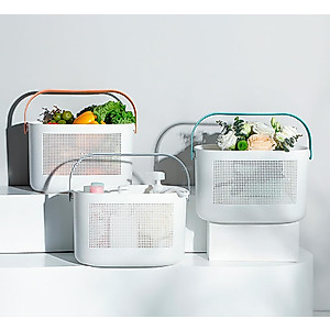 kamuavni Cleaning Supple Caddy,Plastic Shower Caddy Tote,Portable Caddy Small, Dorm Bathroom Shower Tote, Mesh Shower Caddy for College, Dorm, Bathroom, Garden, Cleaning Supplies, Gray