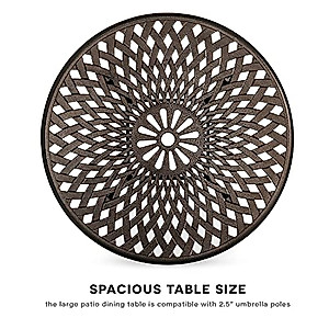 Kinger Home 5-Piece Outdoor Dining Set Patio Dining Set for 4 Cast Aluminum Table and Chairs for Garden, Backyard