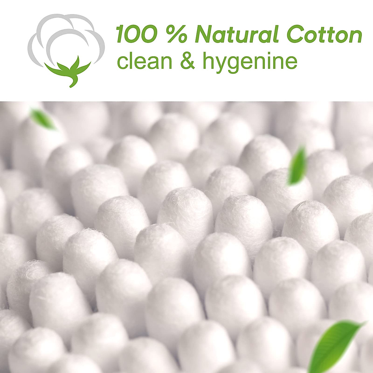 eyxformula 1000 PCS Bamboo Cotton Swabs In Storage Box Natural Organic Cotton Swabs With Wooden Sticks - Double Tips Biodegradable Cotton Buds For Ear Wax Removal, Makeup, Personal Care, Art & Craft