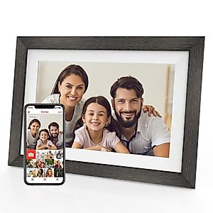 FRAMEO 32GB WiFi 10.1 Inch Digital Picture Frame with IPS Touch Screen, Effortless One Minute Setup to Share Photos or Video,Gift for Friends and Family