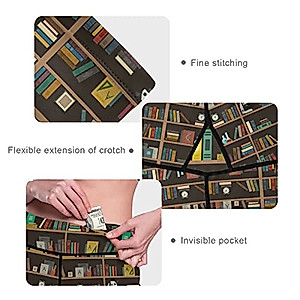 Cubirmin Library Bookshelf Bookcase Leggings for Women High Waisted Yoga Pants for Women Girl Butt Lifting Workout Leggings with for Running, Cycling, Dancing, Fitness, S