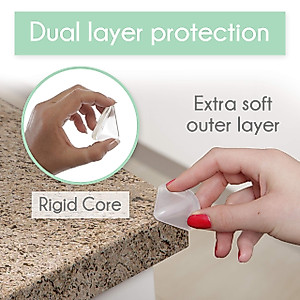 Little Chicks Soft Touch Table Guard Corner Cushions - with Dual Layer Protection - Fits Most Furniture Size Corners - 4 Pack - Transparent - Model CK029