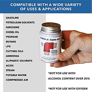 Gasoila Hard-Set Thread Sealant Varnish For Metal, PVC, Rubber, Marble, Wood, and Porcelain 1/4 pt. with Brush