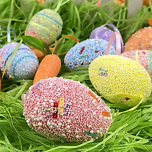 TiurDin Easter Grass Recyclable Shred Paper Basket Filler for Easter Eggs Decor Party Decoration Gift Packaging 200g （7oz.