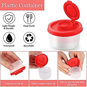 4 Pcs Salt and Pepper Shakers Set Mini Plastic Pepper Shaker with Lid Damp Proof Popcorn Containers Clear Spice Jars Salt Shaker for Travel Camping Picnic Lunch Dining Kitchen (Colorful, Small)