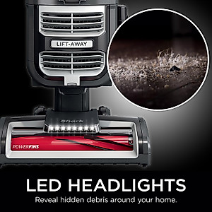 Shark UV730 Navigator Lift-Away Upright Vacuum, PowerFins HairPro Self-Cleaning Brushroll, HEPA Filter with Anti-Allergen Technology, LED Headlights, Swivel Steering, Gray (Renewed)