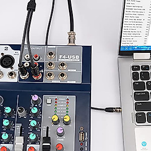 J&D 3.5mm to Dual 1/4 inch Stereo Splitter Y Cable, 3.5mm 1/8 inch TRS Stereo Male to Dual 1/4 inch 6.35mm Mono Male Y-Splitter Cable for Phone/Amplifiers/Mixer Audio Recorder, 1.5 Feet