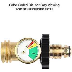 FIRELOOP Outdoor Propane Tank Gauge Gas Pressure Digital Tank Gauge Rv Camper Cylinder BBQ Gas Grill Heater Pol to Qcc1 Adaptor (with Dust Cap) Gas Level Indicator Leak Detector
