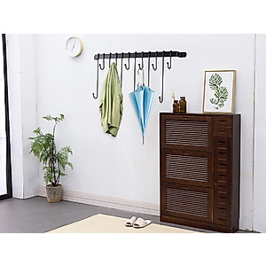 Coffee Cup Holder Wall Mounted - Coffee Cup Rack Mug Hooks (23” / 12 Hooks) in Kitchen Counter or Coffee Bar Station for Mug Display, Storage or Collections, Kitchen Utensils Hanger - Easy to Install