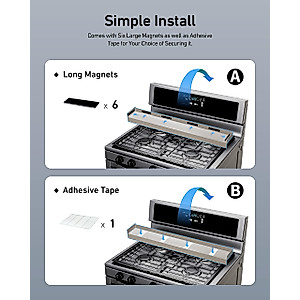 30" Upgrade Stainless Steel Stove Top Shelf, Magnetic Shelf for Kitchen Stove/Oven, Over The Stove Spice Rack Organizer, Back of Oven Shelf for Top of Stove with Border All Around, Silver