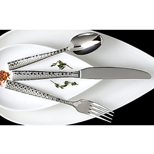 Fortessa Lucca Flatware Set, 20-Piece, Faceted Stainless