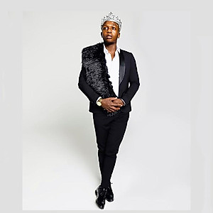 S SNUOY King Crowns for Men Silver Crown Full Metal Tiaras Male's Pageant Party Hats Medieval Prom Costume Hair Accessories Mens Crown