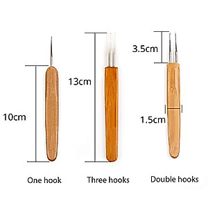 Dreadlocks Crochet Hooks for Hair 0.5mm (1 Hook, 2 Hooks, 3 Hooks) Crochet Needles for Hair Dreadlock Hair Weaving Dreadlock Hooks Tool Set