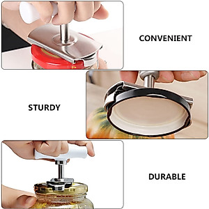 Cabilock 2pcs Bottle Opener Bottle Cap Opener Jar Lid Opener Jar Opener for Weak Hands Old Can Opener Mason Jars Openers Beer Can Opener Tin Openers Travel Glass Gift Stainless Steel White