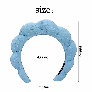 DADHOT Spa Headband for Women - Spa Headband Sponge & Terry Towel Cloth Fabric Hair Band for Face Washing, Makeup Removal, Shower, Hair Accessories,Skincare (Black)