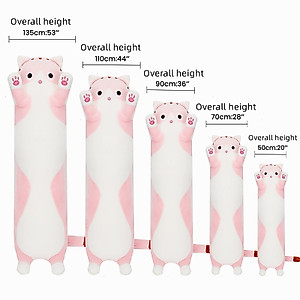 SEENEEY Long Plush Body Pillow,Cute Cat Stuffed Animals Soft Plushies,Cute Plush Cat Plush Animal,Stuffed Plush Doll Toy Gift for Kids Girlfriend.