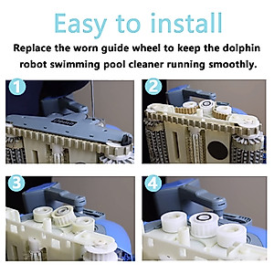 Aillsa 3884997-R6 Replacement Parts Pool Cleaner-Guide Wheels 4 Pack with 2 PackPully Gears Compatible with Maytronics Dolphin Nautilus, Nautilus CC Plus, M200, M400, M500, Premier Pool Cleaner