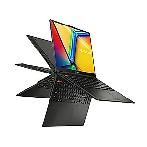 ASUS 2023 Vivobook S 16 Flip 16” Touch, AMD Ryzen 5 7530U CPU, AMD Radeon Vega 7 Graphics, 8GB RAM, 512GB SSD, Fingerprint Sensor, Stylus Supported, Windows 11 Home, Midnight Black, TN3604YA-DS51T
