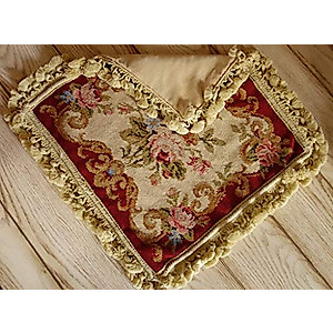 16" Home D�cor Pillow French Country Chic Shabby Handmade Needlepoint Pillow Cover