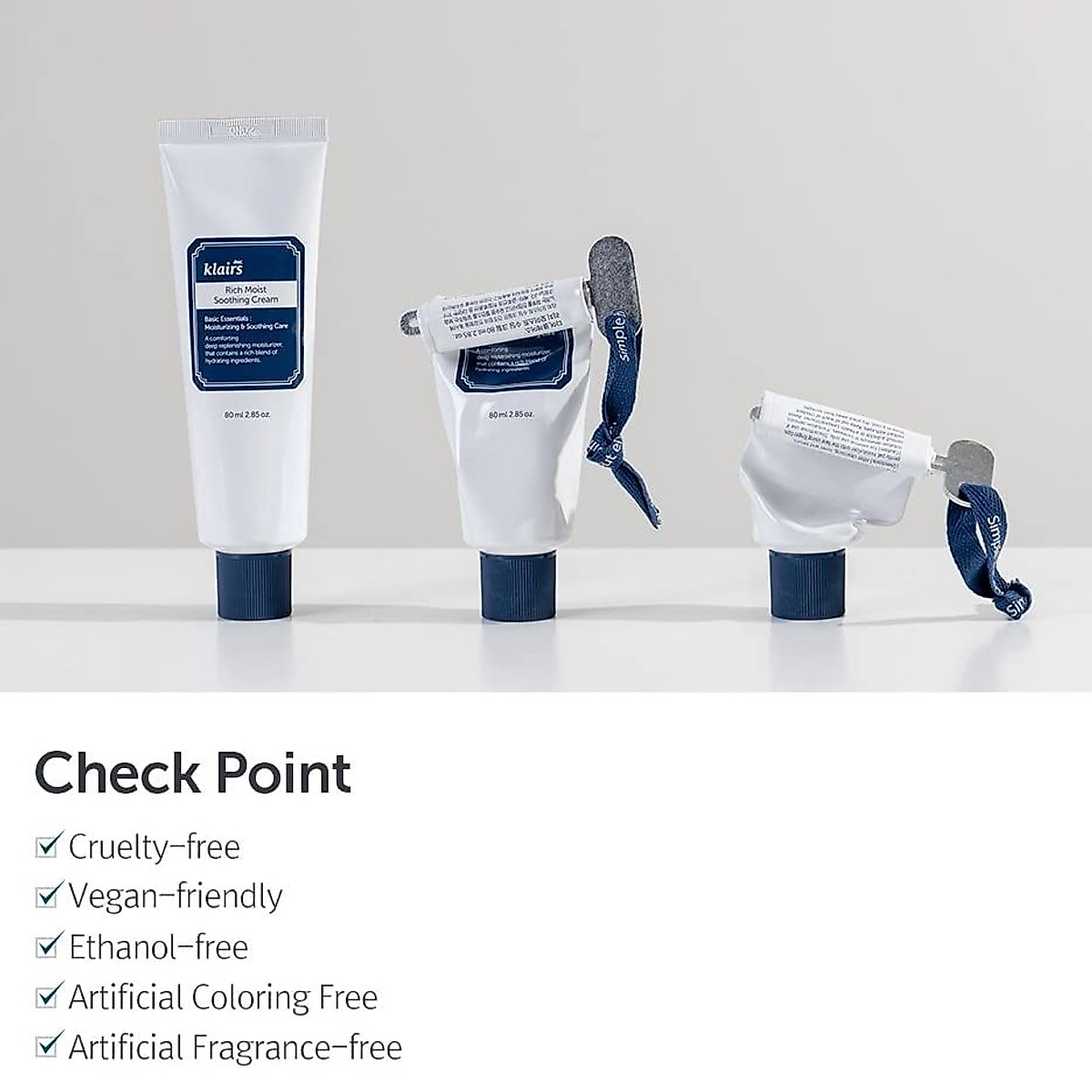 DearKlairs Rich Moist Soothing Cream 80ml, Sensitive Skin, Hypoallergenic, Centella Asiatica, Ceremide, Moisturizer, Full Hydration, Non-sticky texture, K-beauty