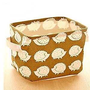 Oxford Cute Printing Foldable Storage Baskets Bins Mini Boxes Clothes Desktop Organizers Makeup Book Baby Toy (1814.511.5cm, Hedgehog)