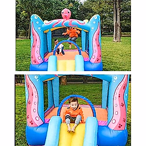 Baby Toys Bouncy Castles, Children's Inflatable Castle, Kid Slide Toys, Children's Playground Inflatable Trampoline, for Indoor and Outdoor