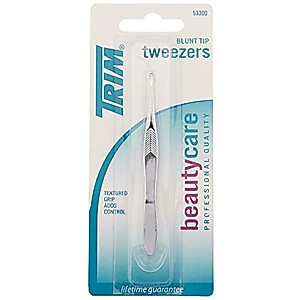 Trim Blunt Tip Tweezers with Textured Grip