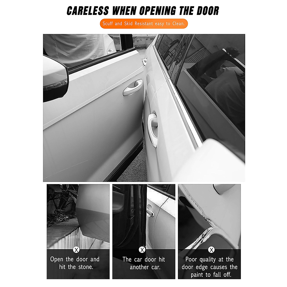 Universal Car Door’s Collision-Proof Strips Car Door Edge Guards Anti-Collision Adhesive Strip Invisible Transparent Bumper, Scratch-Resistant Body, Protect Car Door, Rear Bumper(33Ft x 2.8In)